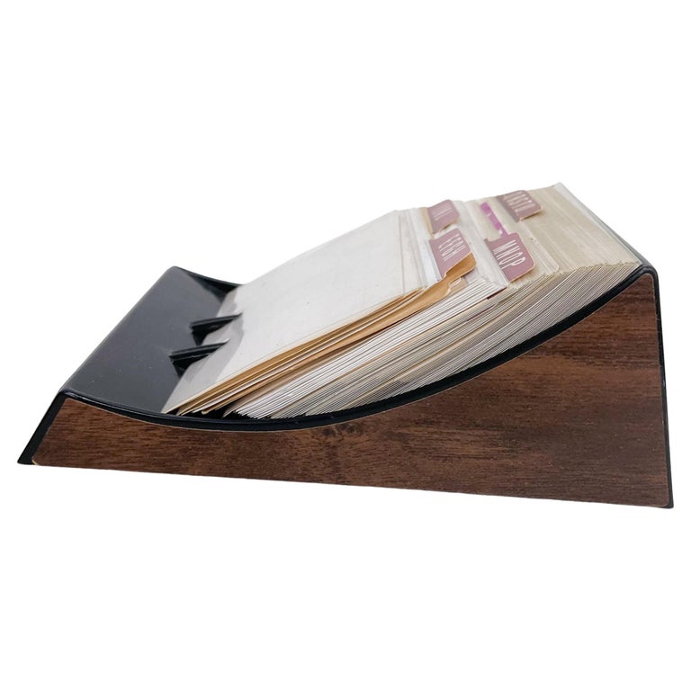 Vintage Rolodex Card File Tray in Faux Wood Midcentury Classic 1970s ...