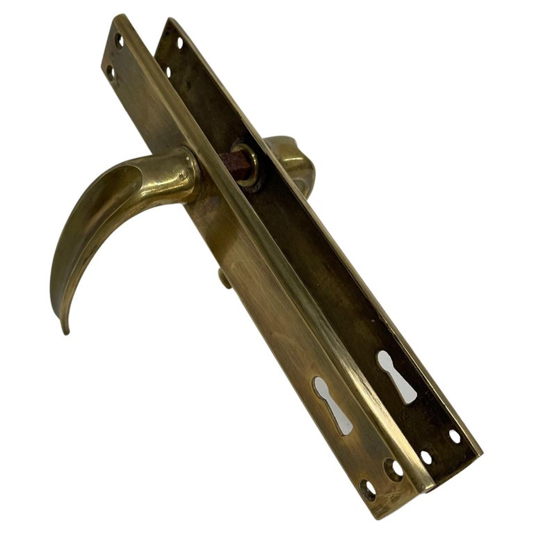Rich Brass Italian Door Pull Handle and Plate Midcentury ITALY 1950s ...
