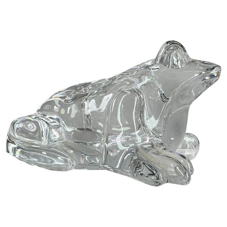 1980s Lovely Frog Paperweight Sculptural Glass Figurine by Waterford ...