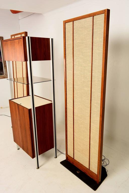 Midcentury Wall Unit Stereo Cabinet in Walnut and Aluminium, 1960s at ...