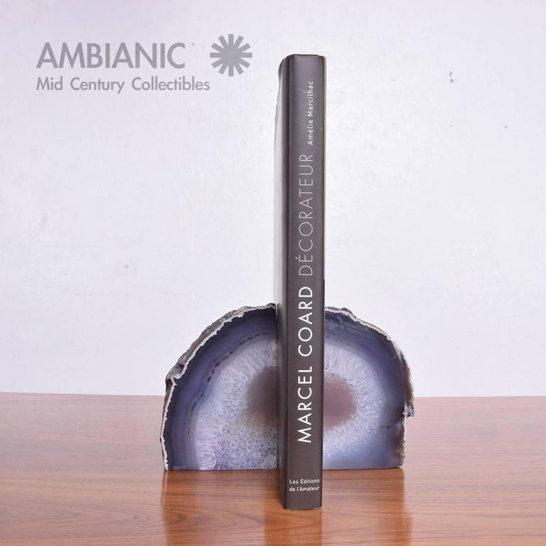 Pair of Amethyst Bookends Made in Brazil, Modern at 1stDibs