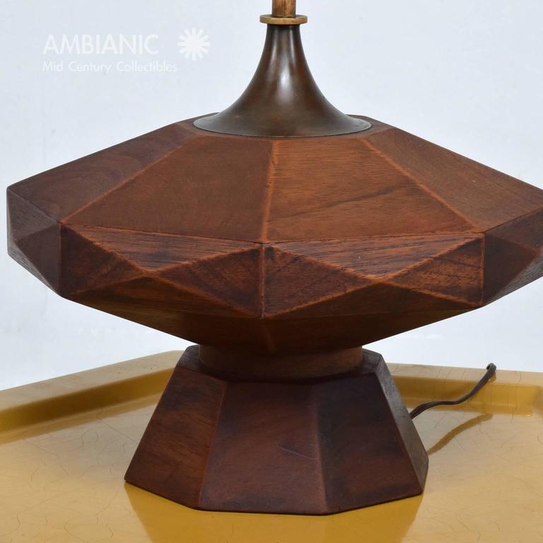 Mexican Modernist Mahogany Table Lamp at 1stDibs