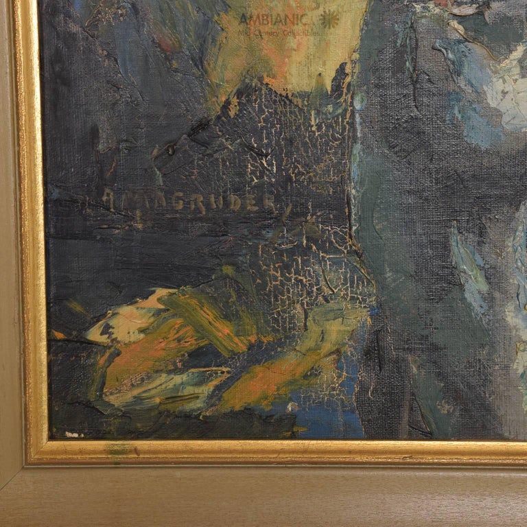 Oil in Canvas Mid-Century Period Painting Agnes Magruder Mougouch ...