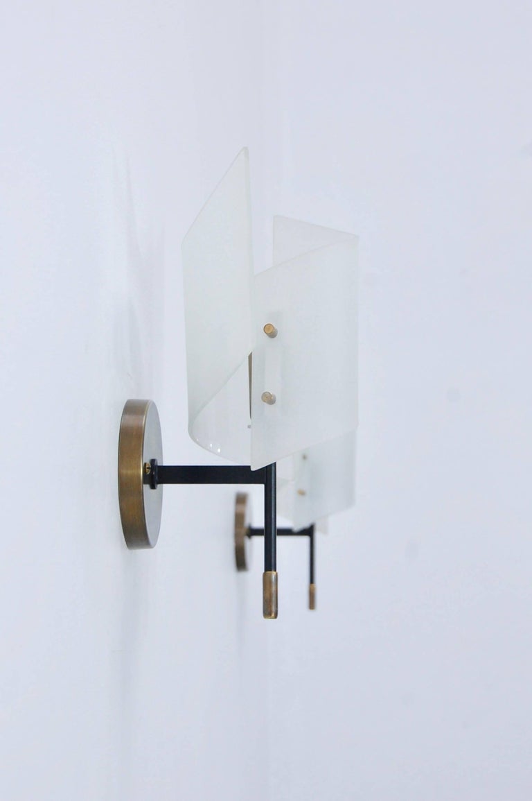 1950s Glass Bow Sconces at 1stDibs