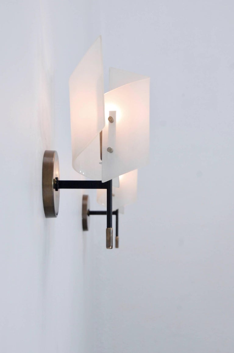 1950s Glass Bow Sconces at 1stDibs