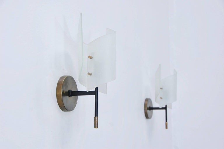 1950s Glass Bow Sconces at 1stDibs