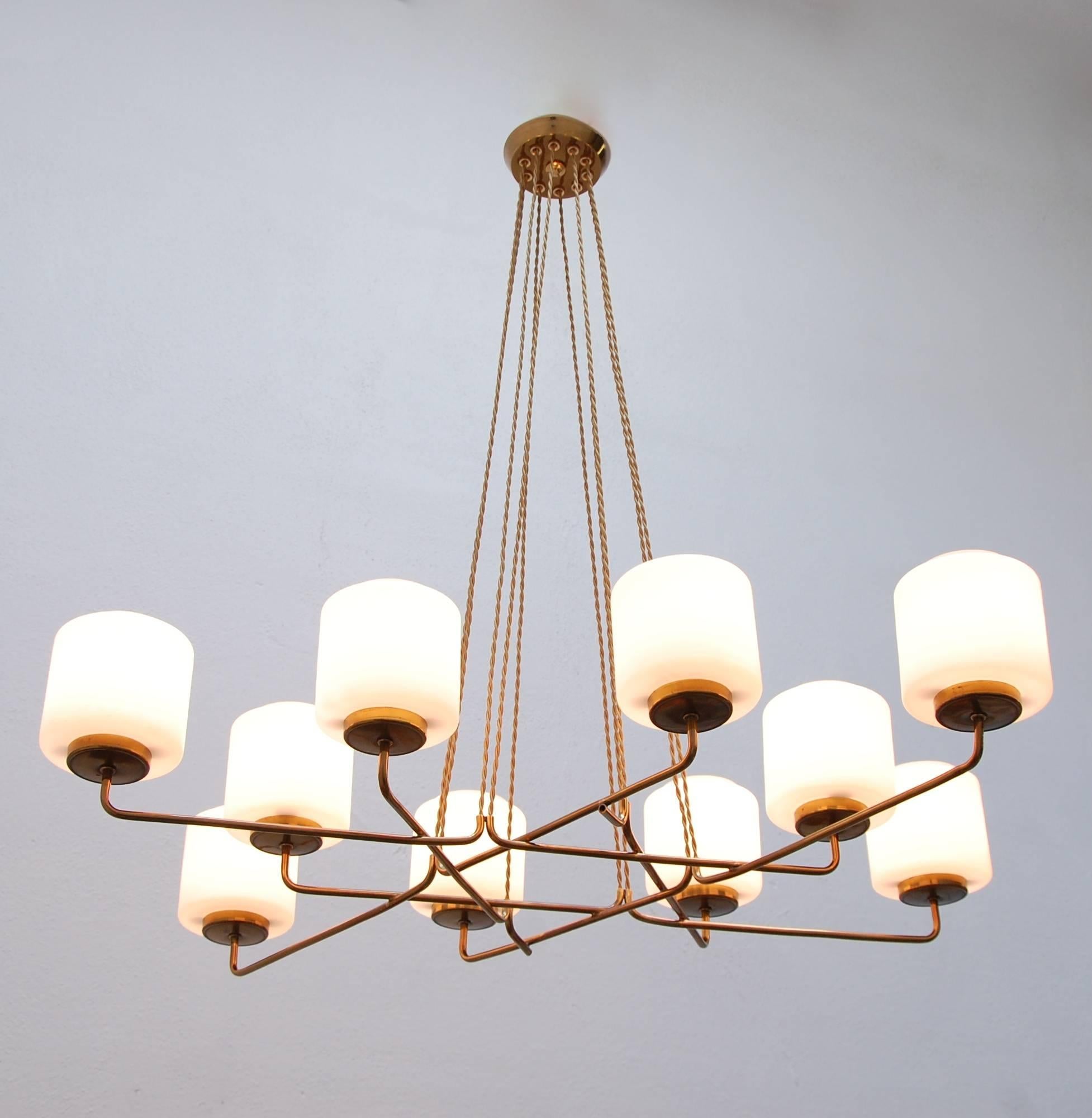 Multi Arm Italian Mid-Century Chandelier at 1stDibs