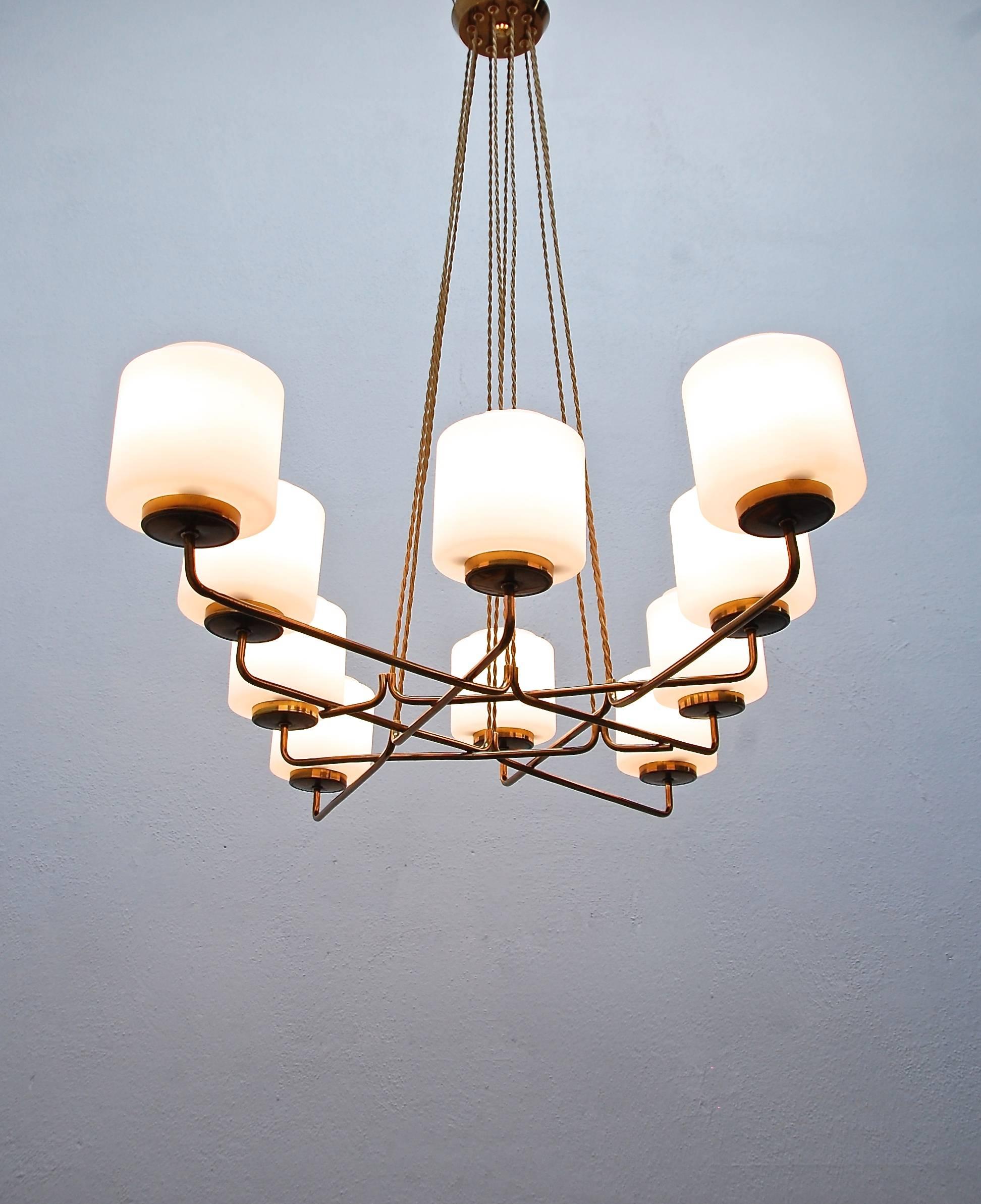 Multi Arm Italian Mid-Century Chandelier at 1stDibs