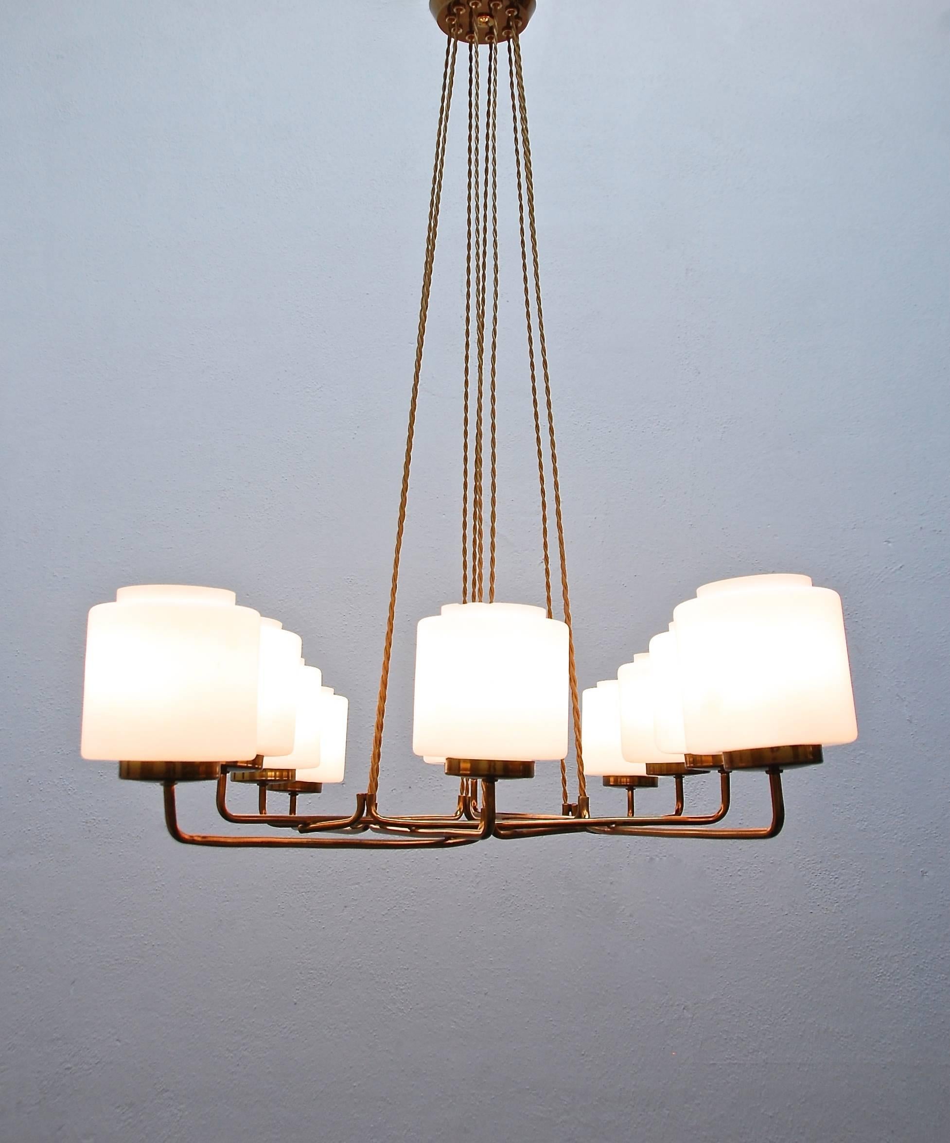 Multi Arm Italian Mid-Century Chandelier at 1stDibs