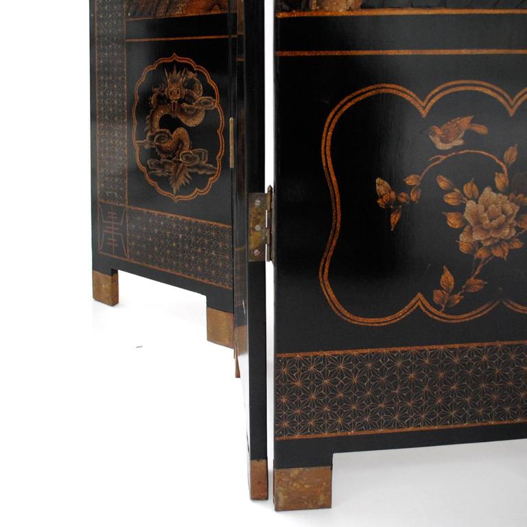 Coromandel Lacquer Folding Screen at 1stDibs