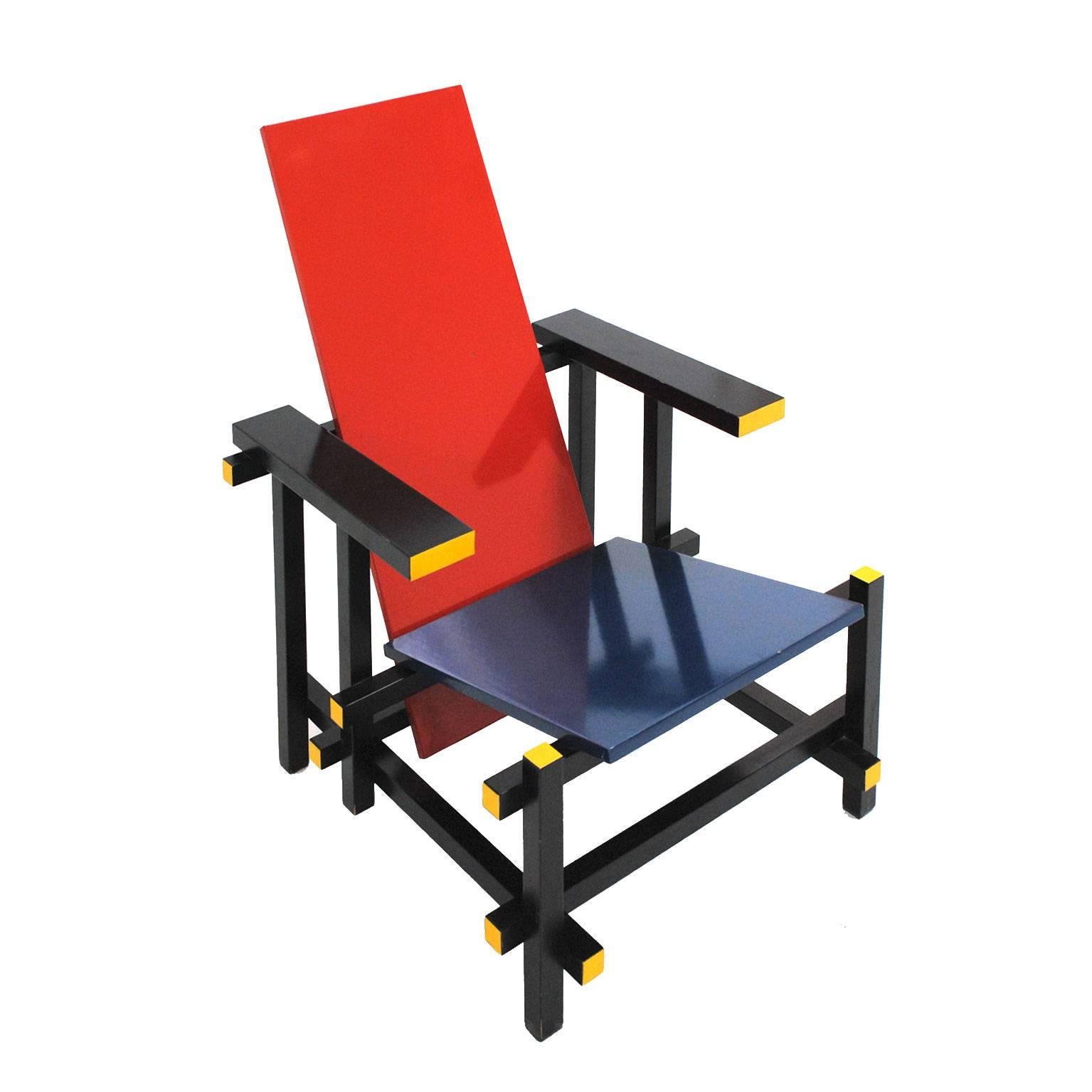 Red and Blue 365 Chair by Gerrit Thomas Rietveld for Cassina at 1stDibs ...