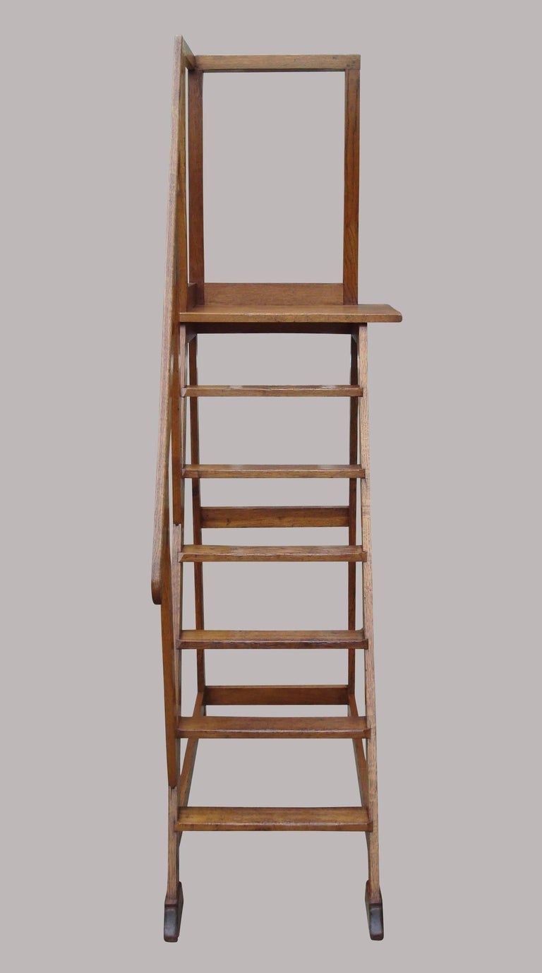 19th Century Set of Oak Library Steps, Very Large Proportions For Sale ...