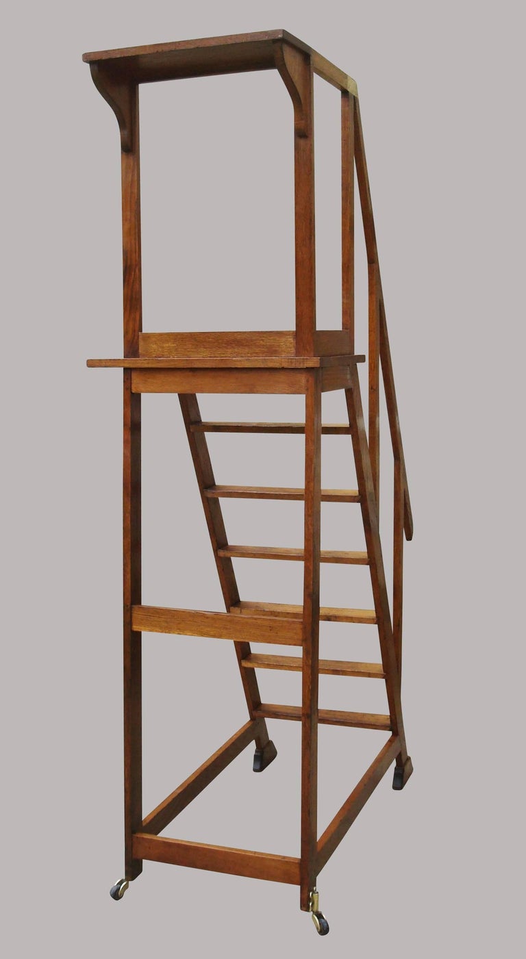 19th Century Set of Oak Library Steps, Very Large Proportions For Sale ...