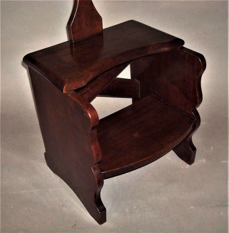 19th Century Set of Mahogany Library Steps For Sale at 1stdibs