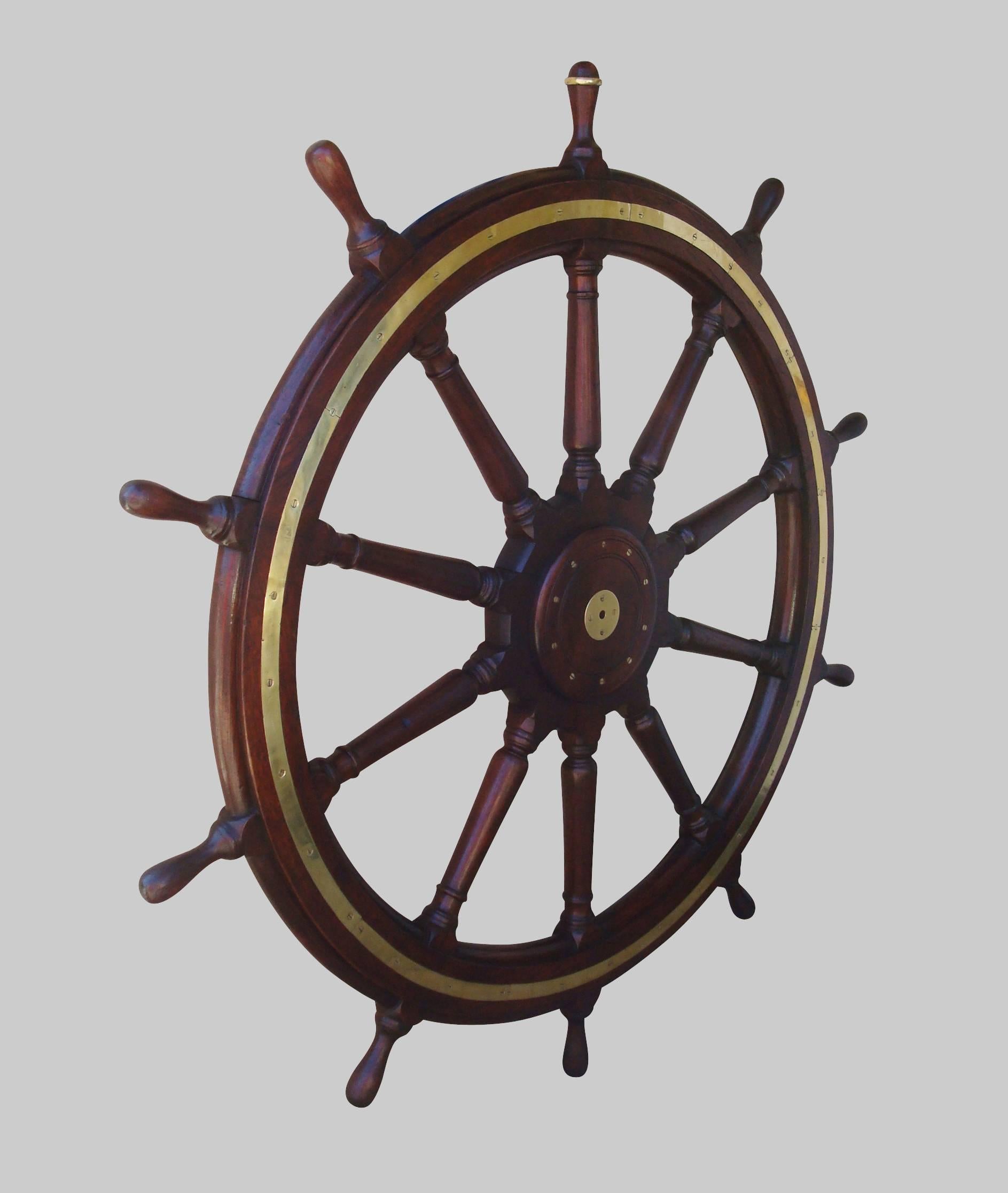 19th Century Very Large Teak Ship's Wheel For Sale at 1stDibs | teak ...