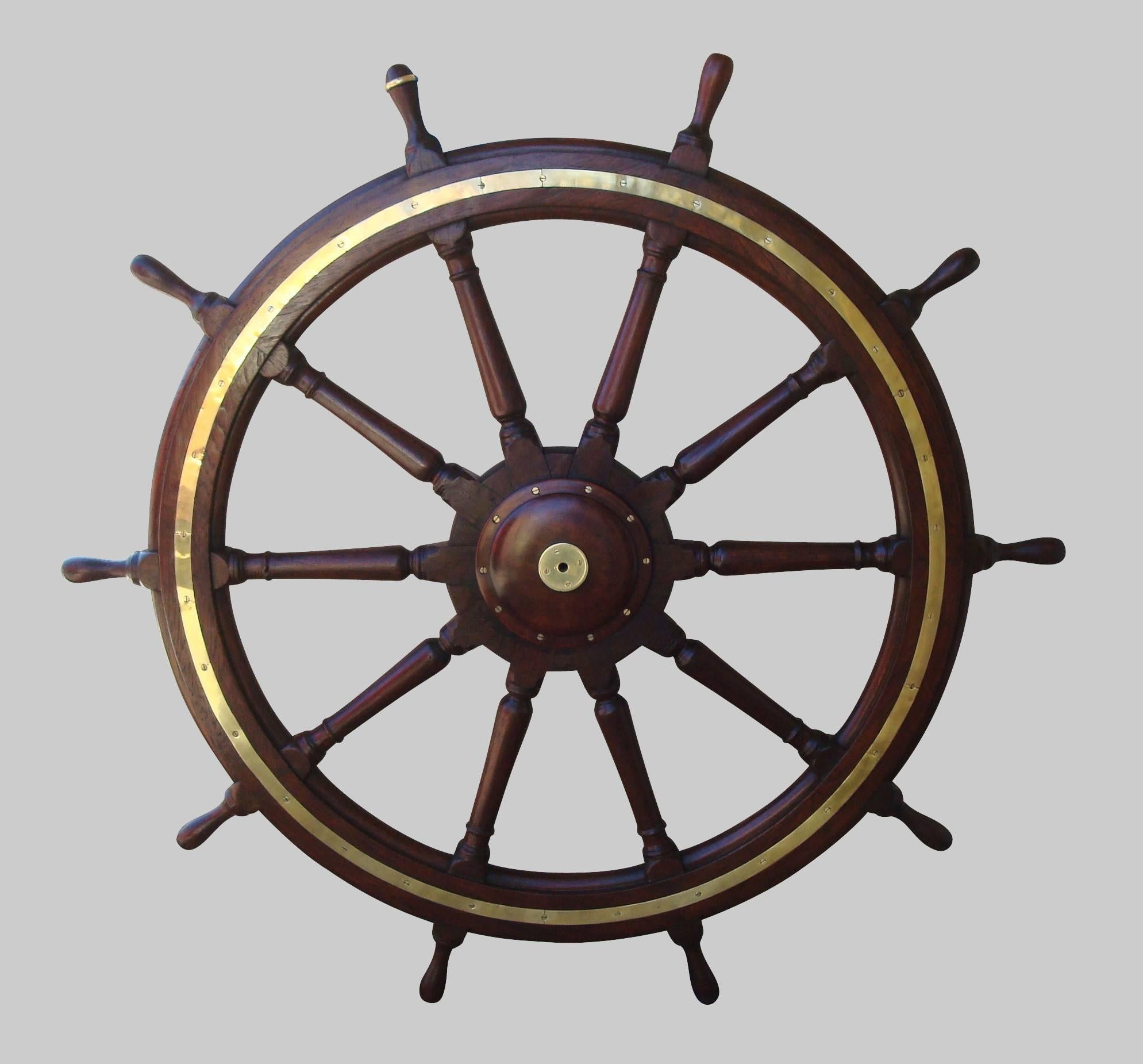 19th Century Very Large Teak Ship's Wheel For Sale at 1stDibs | teak ...