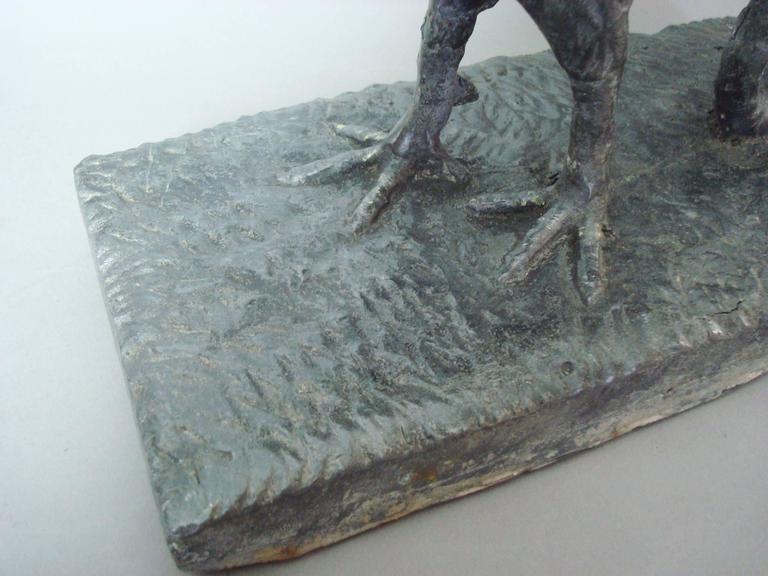 18th Century Pair of Lead Cockertrice, Heraldic Cockerels at 1stDibs