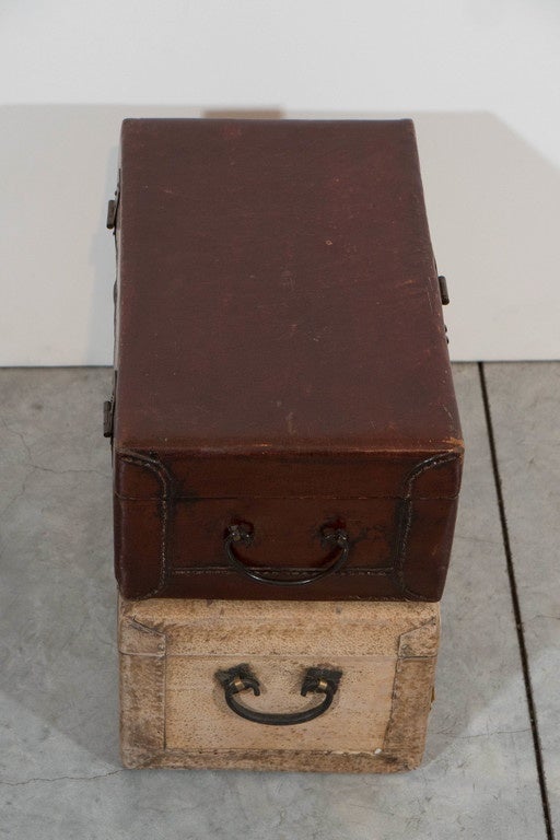 Antique Parchment Leather Document Boxes at 1stDibs