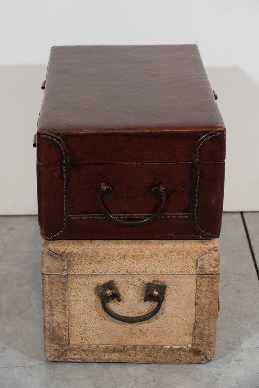Antique Parchment Leather Document Boxes at 1stDibs