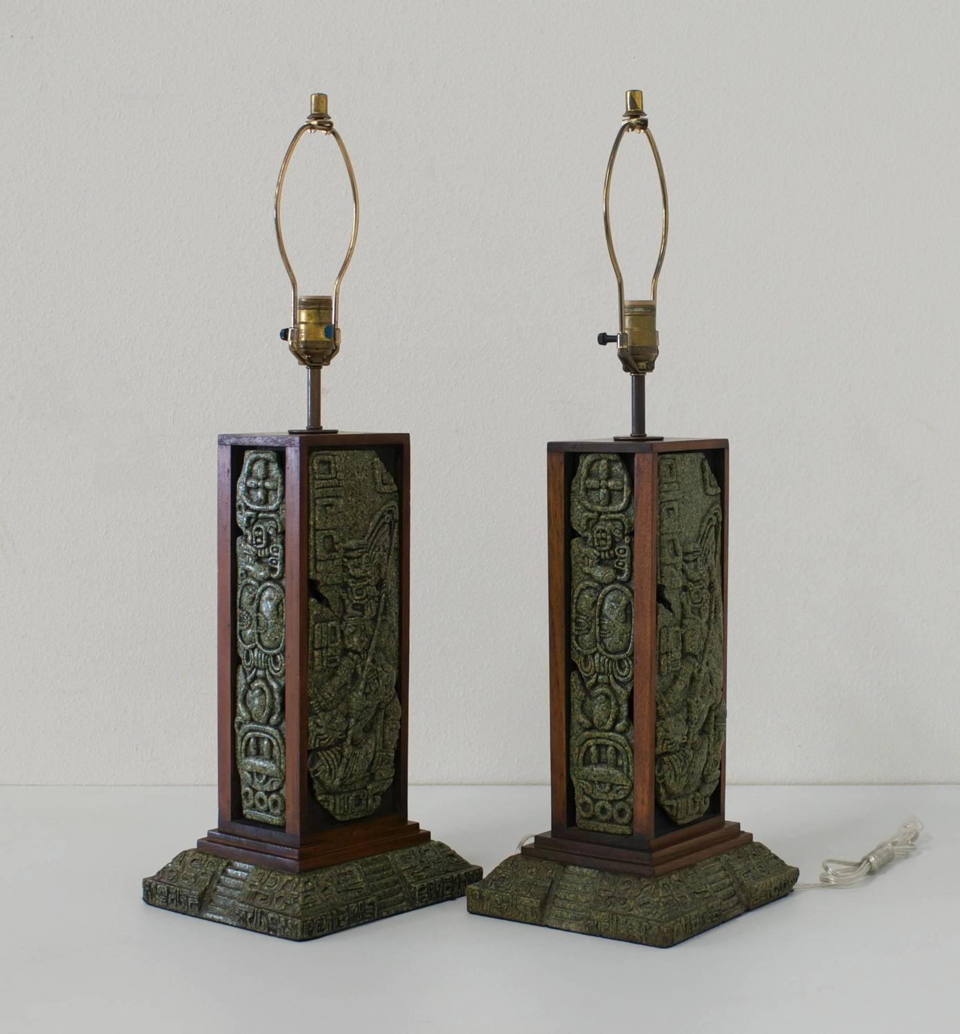 Pair of Mexican Table Lamps by Zarebski For Sale at 1stdibs