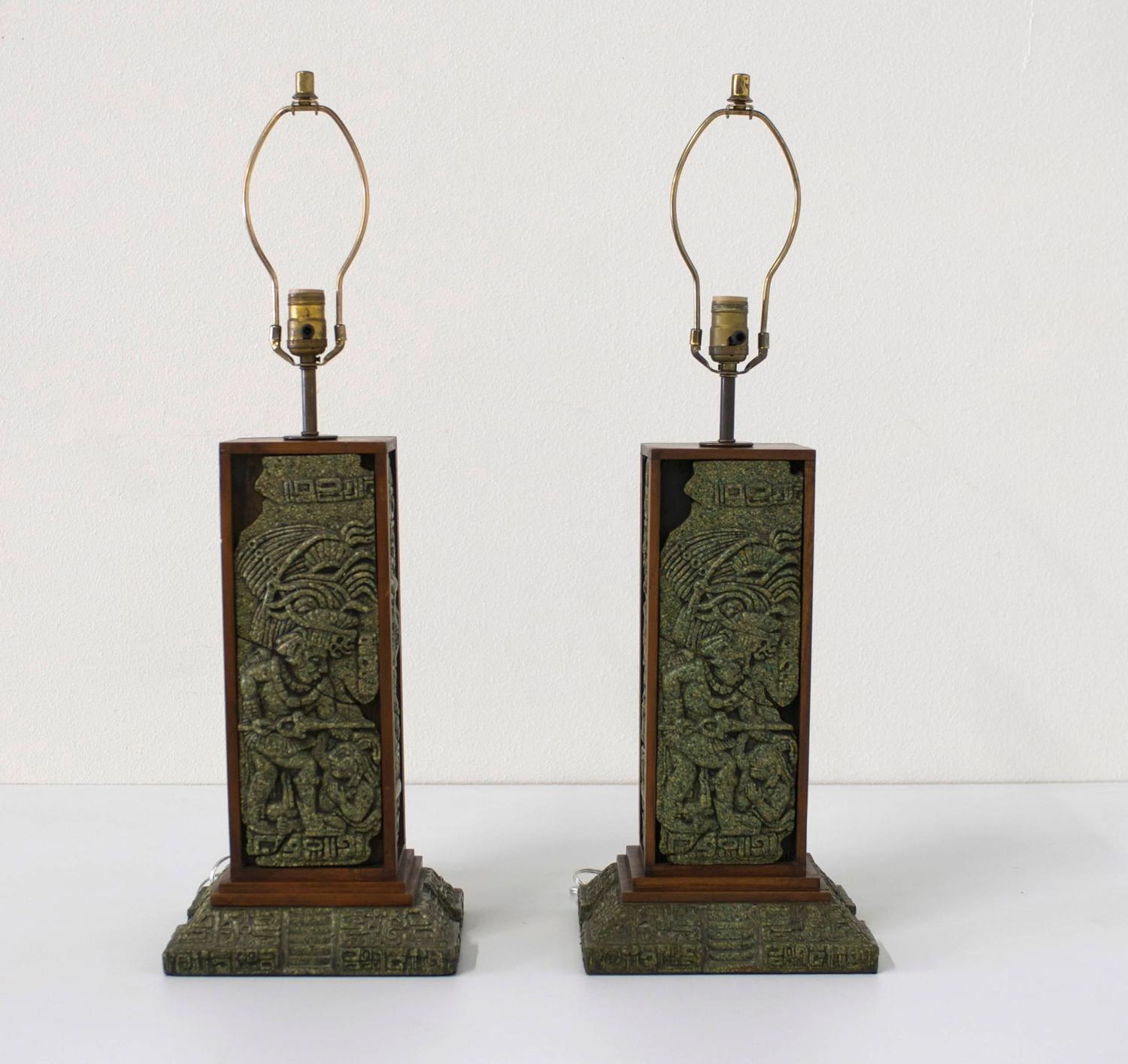 Pair of Mexican Table Lamps by Zarebski For Sale at 1stdibs