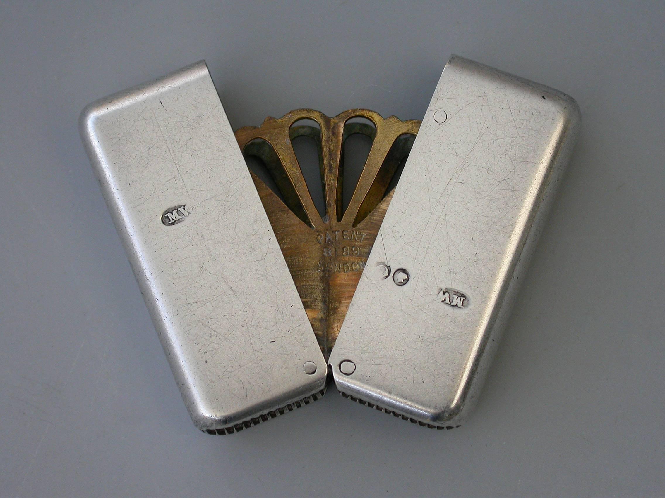 Rare Victorian Silver Patent Bi-Valve Vesta Case, by Moritz Wolfsky ...