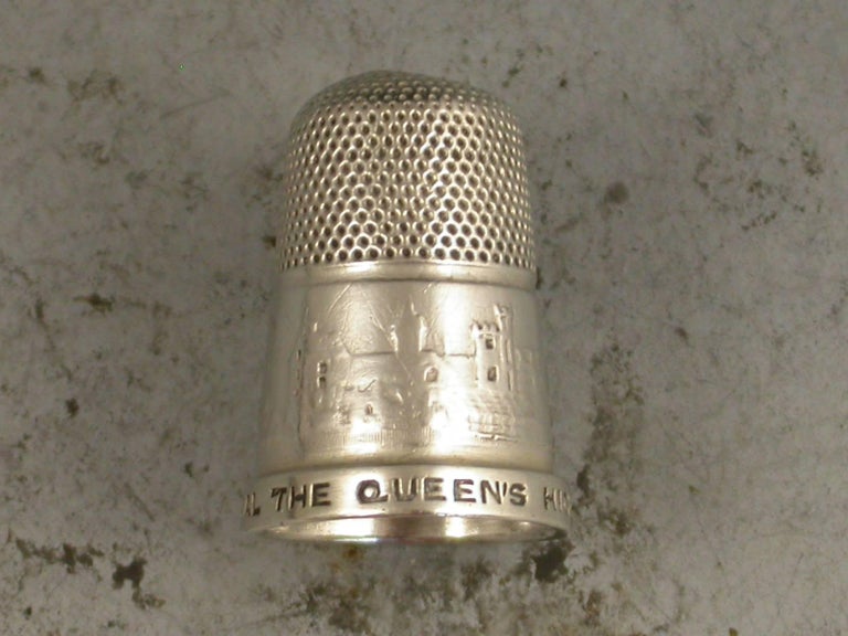 Rare Victorian Cased Silver "Castle Top" Thimble Balmoral, Unmarked ...