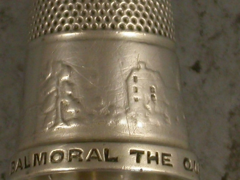 Rare Victorian Cased Silver "Castle Top" Thimble Balmoral, Unmarked ...
