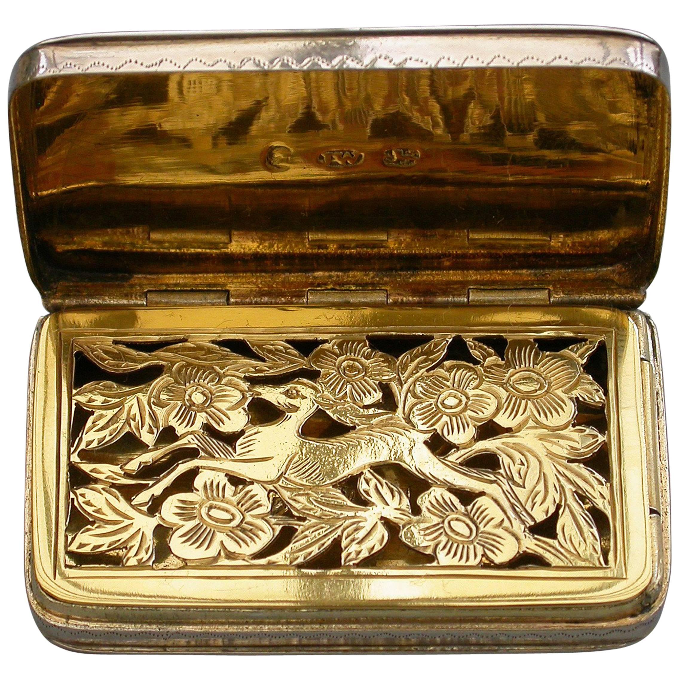 George III Silver Vinaigrette "Running Hart Grille" Joseph Willmore ...