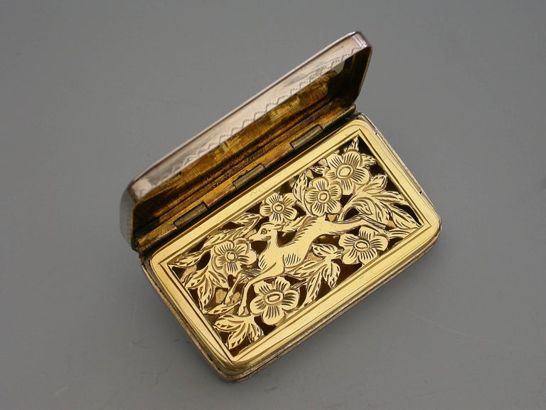 George III Silver Vinaigrette "Running Hart Grille" Joseph Willmore ...