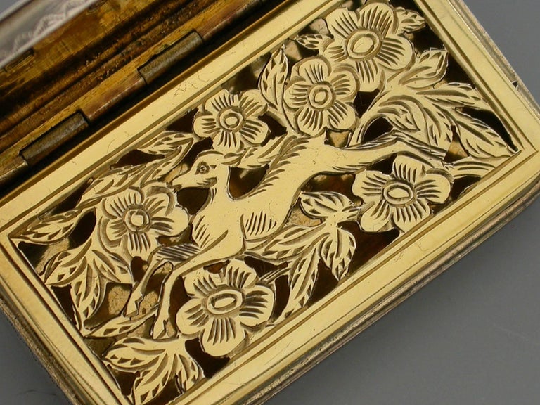 George III Silver Vinaigrette "Running Hart Grille" Joseph Willmore ...