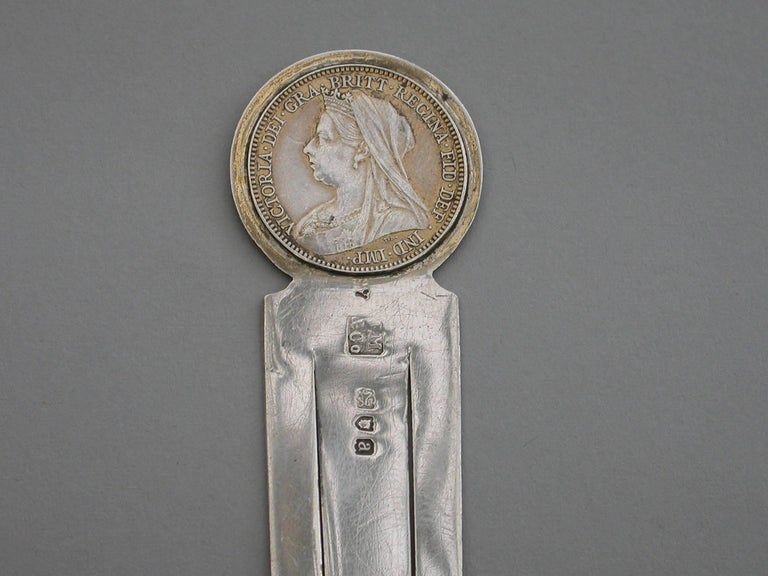 Queen Victoria Diamond Jubilee Commemorative Silver Six Pence Bookmark ...