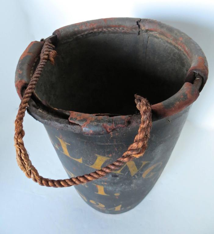 American Leather Fire Bucket, circa 1824 at 1stDibs