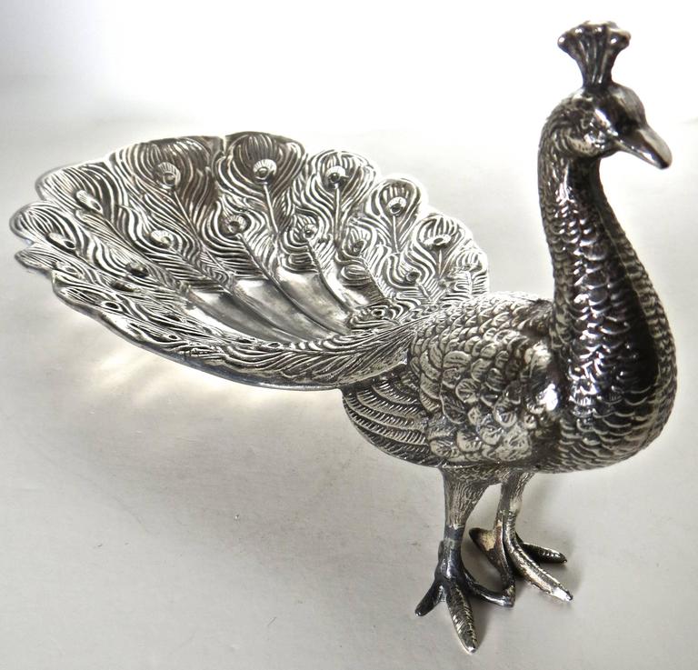 Late 19th Century American Silver Plated Peacock Figural Dish at ...