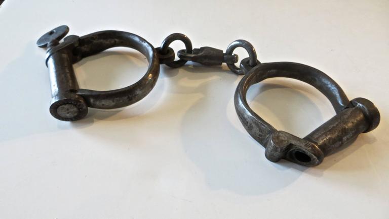 Handcuffs by Hiatt, England 'Prop from Magician' Labeled#297, circa ...