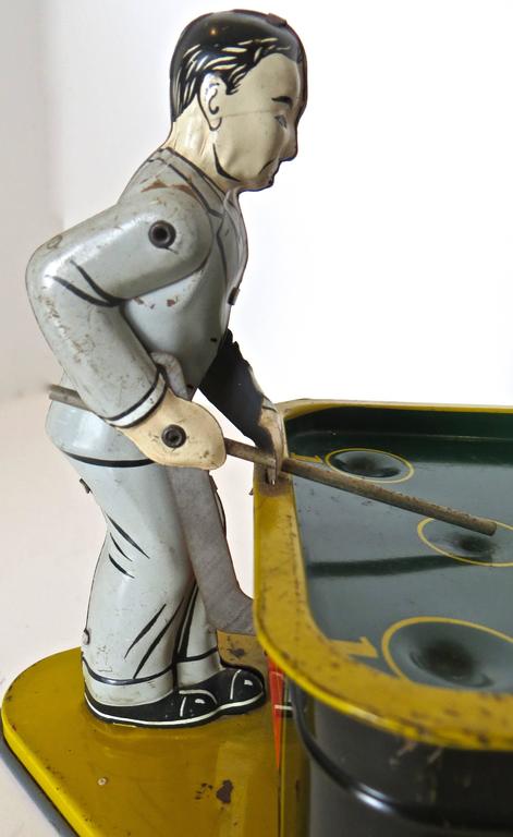 "Two Pool Players" Tin Windup Toy, American, circa 1950 at 1stDibs
