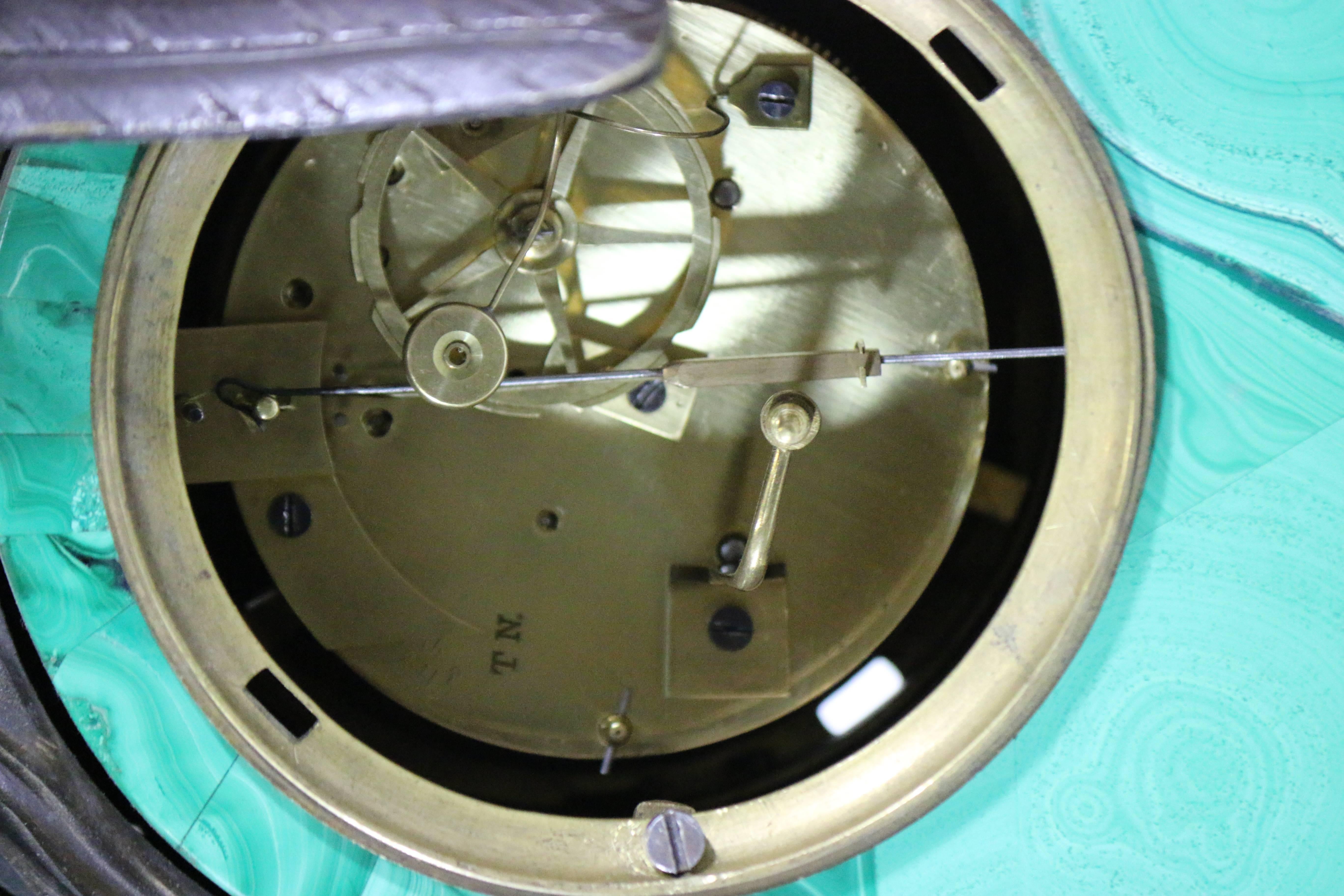 Superb Russian Empire Gilt Bronze Malachite Clock-Makers Mark-Proven ...