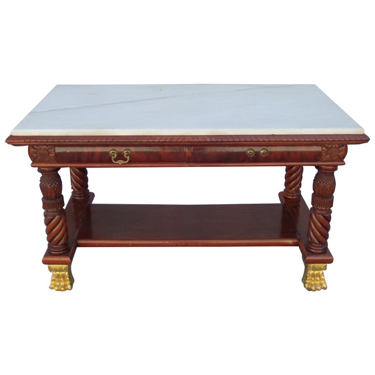 Museum Piece American Federal Library Table Desk, 1800s For Sale at 1stDibs