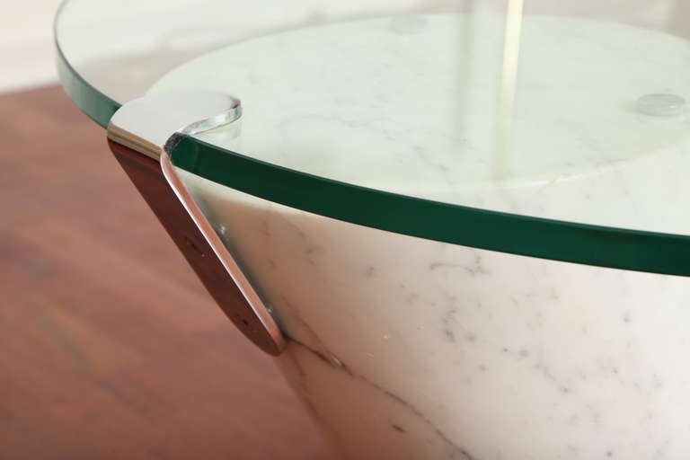 Chic Modernist Italian Turner Marble Glass Cocktail Table For Sale at ...