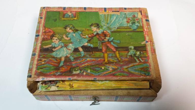 Beautiful Victorian Wood Block Children's Puzzle in Original Wooden Box ...