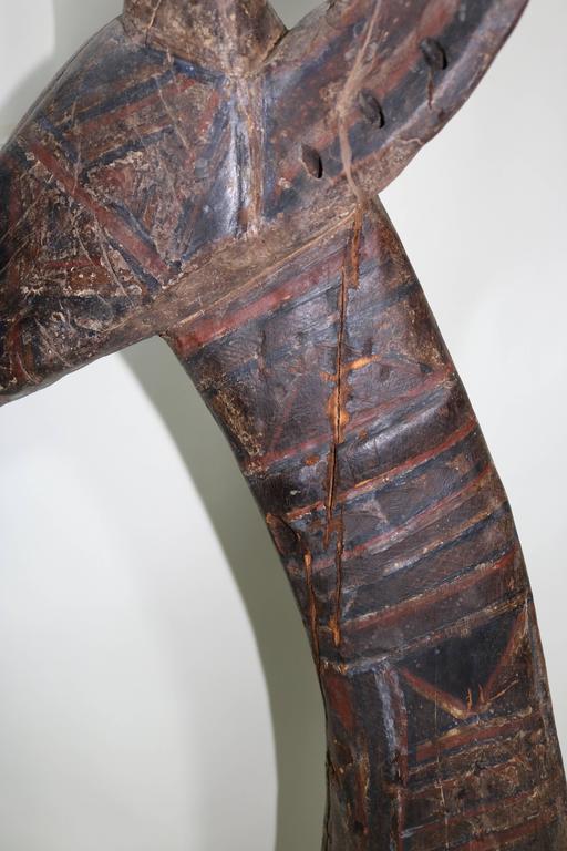 African Bobo Tribe Large 67" Antelope Tribal Wood, Pigment, Early 20th ...