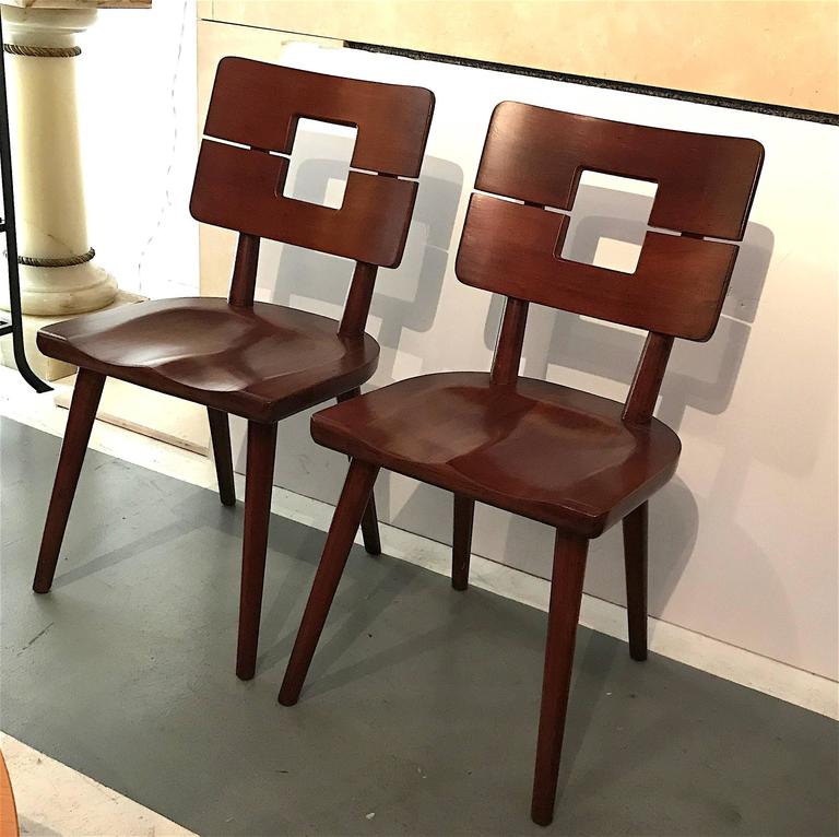 1950s Solid Cherrywood Heywood Wakefield Split Back Chairs For Sale at ...