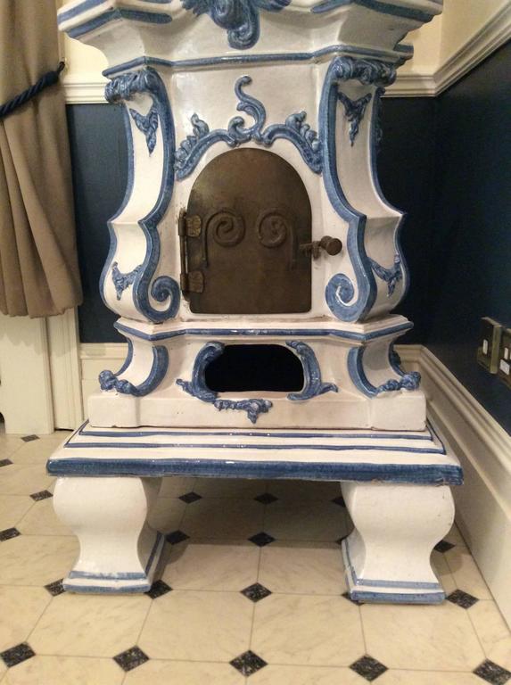 19th Century German Rococo Style Majolica Stove Kachelofen at 1stDibs