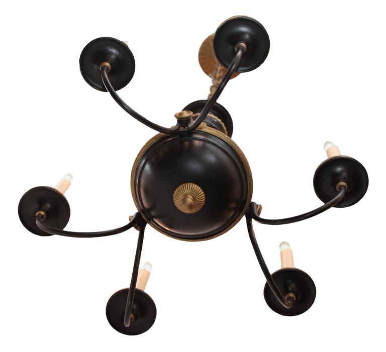 1910 Federal Style EF Caldwell Six-Light Chandelier with Figural Eagles ...