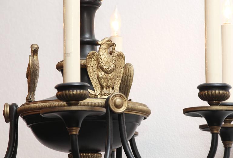 1910 Federal Style EF Caldwell Six-Light Chandelier with Figural Eagles ...