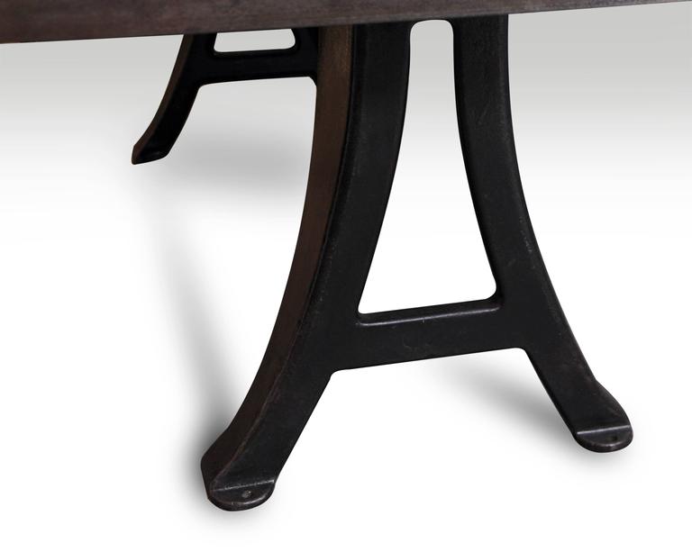 Steel Table with Original Cast Iron Machine Legs For Sale at 1stDibs