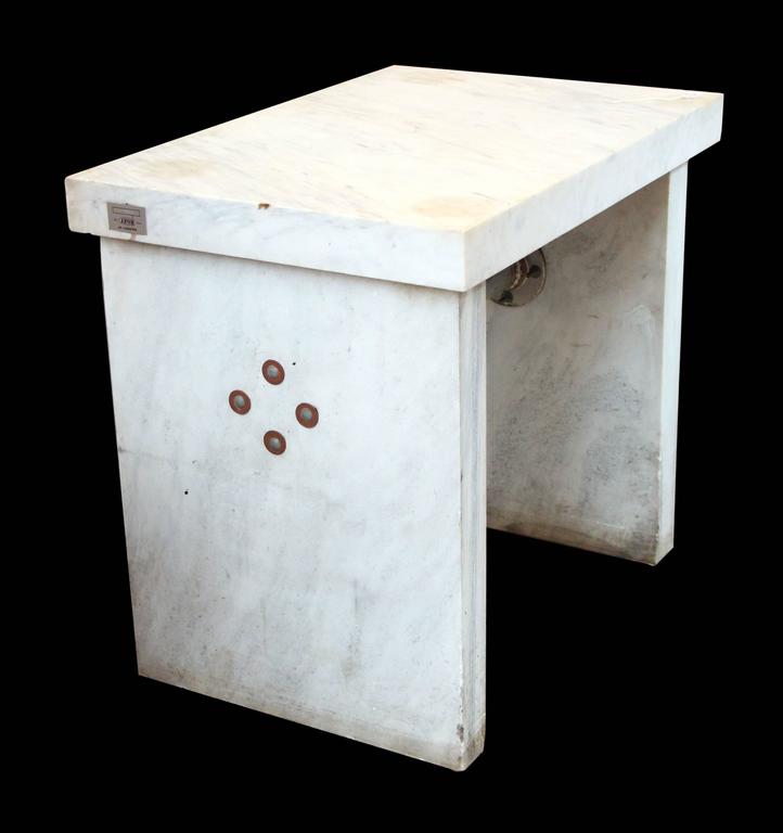 Laboratory Table Built from Three Massive All Marble Slabs For Sale at ...
