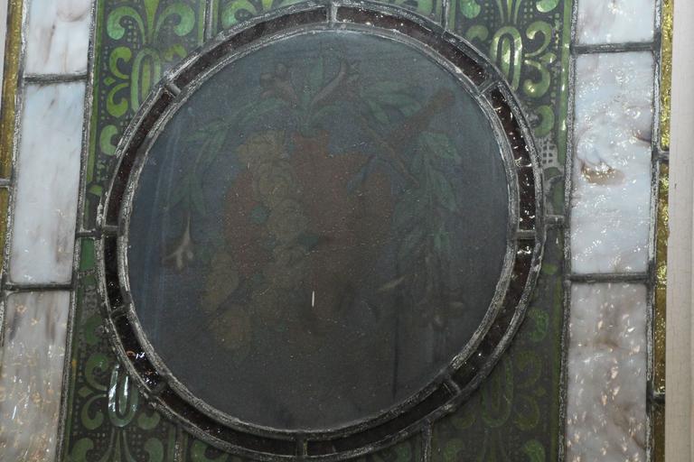 1860s Large Arched Gothic Colored Stained Glass Window from a Wisconsin ...