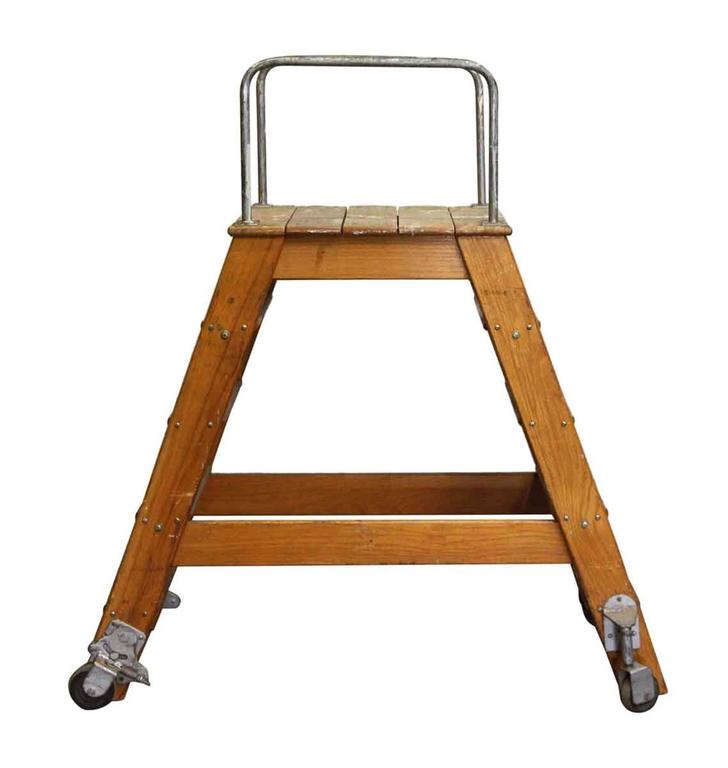 1950s Putnam Rolling Ladder with Two-Sided Steps and Wheels For Sale at ...