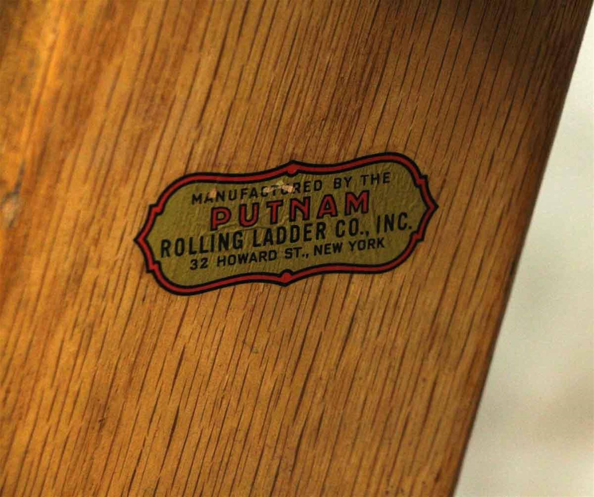 1950s Putnam Rolling Ladder with Two-Sided Steps and Wheels For Sale at ...